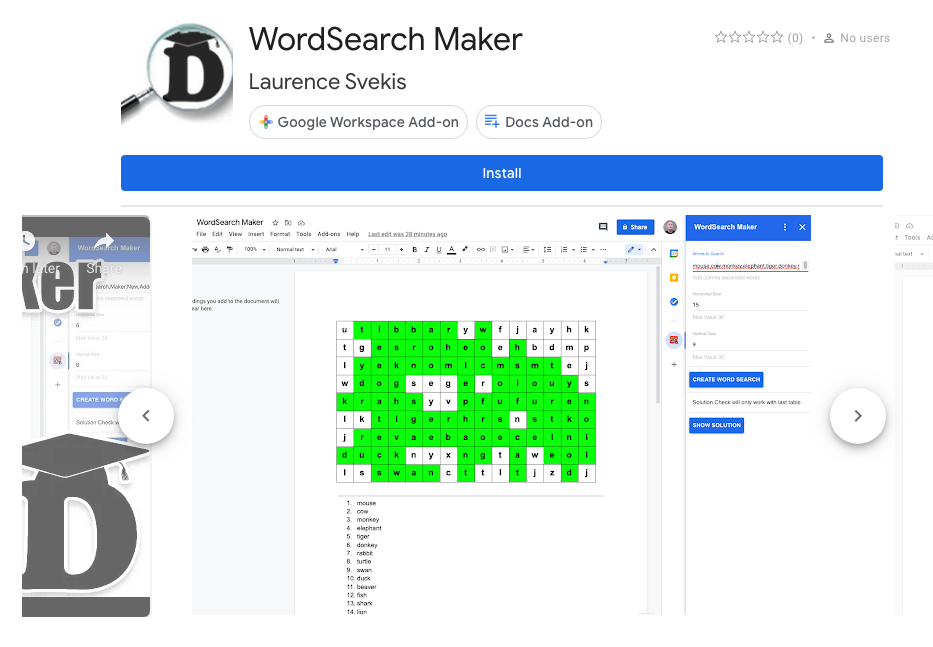 WordSearch and Math Quiz Addon for Google Docs – Learn to Code Google Apps Script JavaScript Web ...