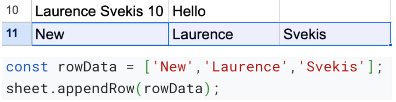 Append a row of data to the end of the current sheet – Coding Help Tips Resources Tutorials