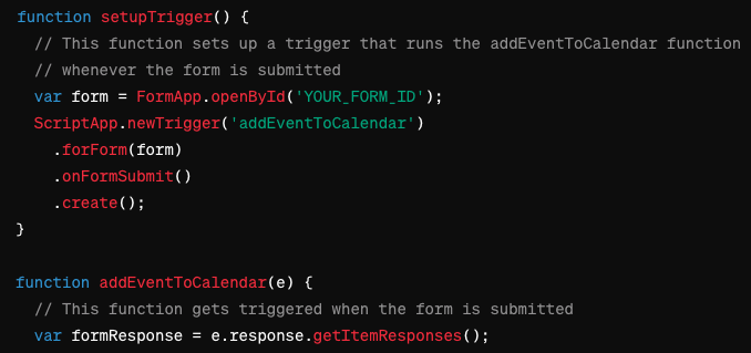 Apps Script between the Form Apps Service and Google Calendar – Coding ...