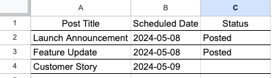 Schedule and Track Social Media Posts in Google Sheets – Coding Help ...